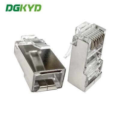 China RJ45 8P8C Shielded Copper Shell Connector with 8 Positions and -40℃ to 85℃ Temperature Range for sale