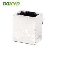 China Single Port RJ45 Female Socket Connector 10 Pins Right Angle Through Hole with Metal Shield for sale