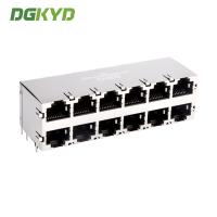 China RJ45 2X6 Multi Port Female Connector Network Interface Socket 8P8C Right Angle Through Hole for sale