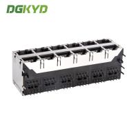 China RJ45 2X6 Multi Port Female Connector Network Interface Socket 8P8C Right Angle Through Hole for sale