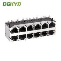 China RJ45 2X6 Multi Port Female Connector Network Interface Socket 8P8C Right Angle Through Hole for sale