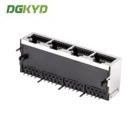 China Metal Shielded Quad Port RJ45 Keystone Jack 8P8C Without LED RoHS Compliant KRJ-5921S14F457NL for sale