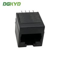 China Industrial RJ45 Connector 180 Degree Flat Pin 6U All Plastic 8P8C Through Hole for sale