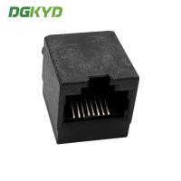 China Industrial RJ45 Connector 180 Degree Flat Pin 6U All Plastic 8P8C Through Hole for sale