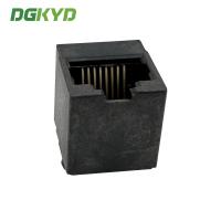China Industrial RJ45 Connector 180 Degree Flat Pin 6U All Plastic 8P8C Through Hole for sale