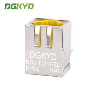 China Industrial RJ45 Connector 10/100 BaseT with LAN Filter 1x1 Port Yellow Housing 8P8C PCB Mount for sale