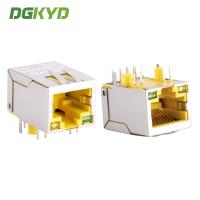 China RJ45 100Mbps industrial communication network interface Ethernet socket yellow DGKYD111B002DB1DDB for sale