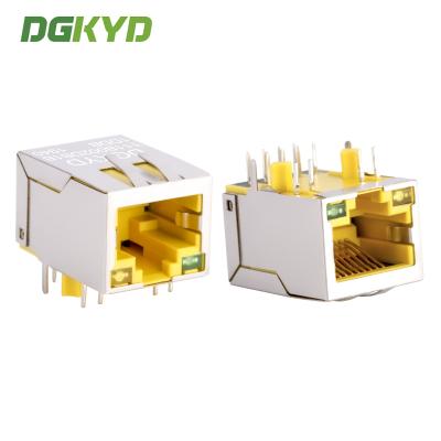 China RJ45 100Mbps industrial communication network interface Ethernet socket yellow DGKYD111B002DB1DDB for sale
