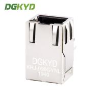 China RJ45 Connector Socket 100Mbps Shielded with LED Green Yellow KRJ-098GYNL 1x1 Port Through Hole for sale