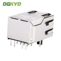 China RJ45 Connector Socket 100Mbps Shielded with LED Green Yellow KRJ-098GYNL 1x1 Port Through Hole for sale