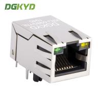 China RJ45 Connector Socket 100Mbps Shielded with LED Green Yellow KRJ-098GYNL 1x1 Port Through Hole for sale