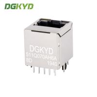 China RJ45 Gigabit Industrial Ethernet Connector 1x1 Port with LED and Shield DGKYD511Q070AH6A8D for sale