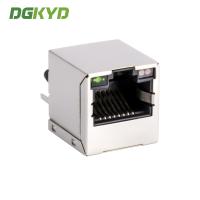 China RJ45 Gigabit Industrial Ethernet Connector 1x1 Port with LED and Shield DGKYD511Q070AH6A8D for sale