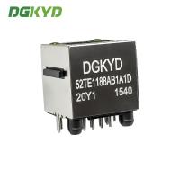 China RJ45 Vertical Network Socket 8P8C with Ear Round Pin Industrial Port 1x1 Shielded for sale