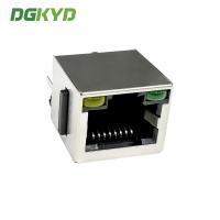China RJ45 Vertical Network Socket 8P8C with Ear Round Pin Industrial Port 1x1 Shielded for sale