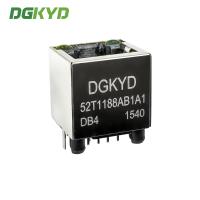China RJ45 Single Port Socket 8P8C Shielded Flat Pin Gold Plated 6U DGKYD52T1188AB1A1DB4 for sale