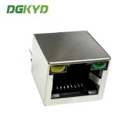 China RJ45 Single Port Socket 8P8C Shielded Flat Pin Gold Plated 6U DGKYD52T1188AB1A1DB4 for sale