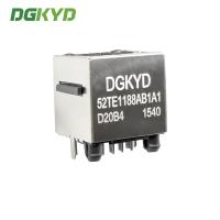 China RJ45 Vertical Connector with LED and Shield Industrial Ethernet Jack 8P8C 1x1 for sale