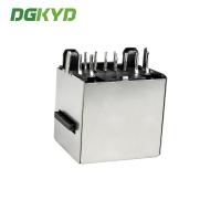 China RJ45 vertical network interface direct insertion with light and shielding connector DGKYD52TE1188AB1A1DB4 for sale