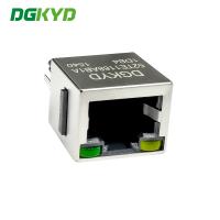 China RJ45 vertical network interface direct insertion with light and shielding connector DGKYD52TE1188AB1A1DB4 for sale