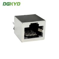 China RJ45 Vertical Connector 6U Gold Plating Shielded Modular Jack DGKYD52T1188GWA1D20B4 for sale