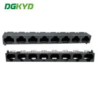 China RJ45 1x8 8P8C All Plastic Lightless Network Connector Socket Through Hole 8 Positions for sale