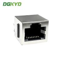 China RJ45 Vertical with Ear Mesh Port Shielded Feet 4.24mm Height No LED DGKYD52TE1188GWA1D20B4 for sale