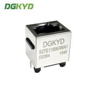 China RJ45 Vertical with Ear Mesh Port Shielded Feet 4.24mm Height No LED DGKYD52TE1188GWA1D20B4 for sale
