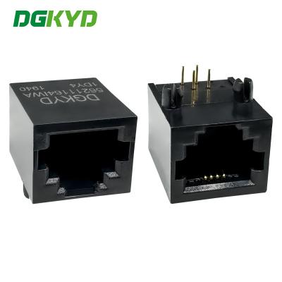 China RJ11 6P4C All Plastic Lightless Industrial Modular Jack Connector 1x1 Through Hole for sale