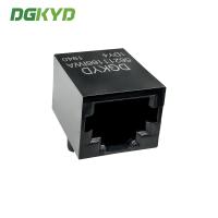China RJ11 6P6C Round Needle 6U Gold Plating Horizontal Mesh Port Modular Jack DGKYD for sale
