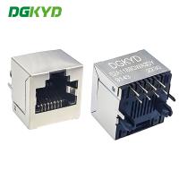 China DGKYD RJ45 8P8C Connector In Line 180 Degree Socket 52A Shielded Through Hole for sale