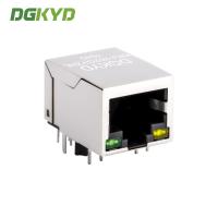China Industrial RJ45 Connector Gigabit Network Socket KRJ-202GYZNL 8P10C with LED Green Yellow for sale