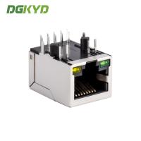China Industrial RJ45 Connector Gigabit Network Socket KRJ-202GYZNL 8P10C with LED Green Yellow for sale