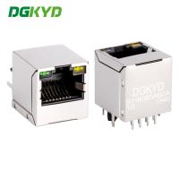 China 10/100 BASE RJ45 LAN Jack Vertical Insertion Ethernet Connector 8P8C Shielded with Filter for sale