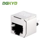 China Customized single port vertical RJ45 Modular Jack PCB Mount PoE ethernet connector DGKYD511B015GWA8DP for sale