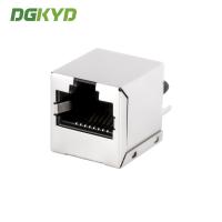China Customized single port vertical RJ45 Modular Jack PCB Mount PoE ethernet connector DGKYD511B015GWA8DP for sale