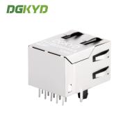 China Industrial RJ45 Ethernet Connector with POE 10P8C Right Angle Jack DGKYD211B039HWA4DP for sale
