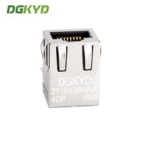 China Industrial RJ45 Ethernet Connector with POE 10P8C Right Angle Jack DGKYD211B039HWA4DP for sale