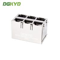 China RJ45 Ethernet Socket 2X3 Connector Industrial Modular Jack 8P8C Through Hole Shielded for sale