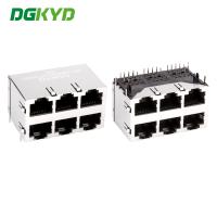 China RJ45 Ethernet Socket 2X3 Connector Industrial Modular Jack 8P8C Through Hole Shielded for sale