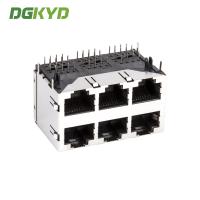China RJ45 Ethernet Socket 2X3 Connector Industrial Modular Jack 8P8C Through Hole Shielded for sale