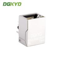 China RJ45 Magnetics Jack 10/100 Base-T CAT5e Single Port with LED Shielded Through Hole KRJ-SH015GYNL for sale