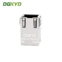 China RJ45 Modular Jack with Integrated Magnetics Single Port 25.4mm Through Hole 8P8C Shielded for sale