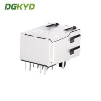 China RJ45 Modular Jack with Integrated Magnetics Single Port 25.4mm Through Hole 8P8C Shielded for sale