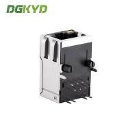 China RJ45 Modular Jack with Integrated Magnetics Single Port 25.4mm Through Hole 8P8C Shielded for sale