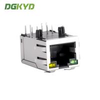 China RJ45 Modular Jack with Integrated Magnetics Single Port 25.4mm Through Hole 8P8C Shielded for sale
