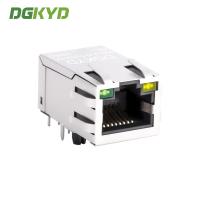 China RJ45 Modular Jack with Integrated Magnetics Single Port 25.4mm Through Hole 8P8C Shielded for sale