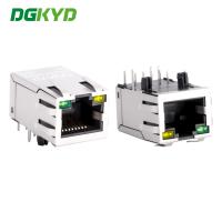 China RJ45 Modular Jack with Integrated Magnetics Single Port 25.4mm Through Hole 8P8C Shielded for sale