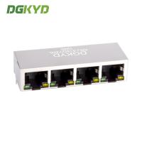 China KRJ-415GYZNL Quad Cell RJ45 Connector 100Mbps Integrated Ethernet Filter Shielded 1x4 Port for sale