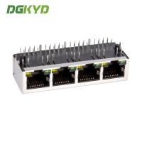 China KRJ-415GYZNL Quad Cell RJ45 Connector 100Mbps Integrated Ethernet Filter Shielded 1x4 Port for sale